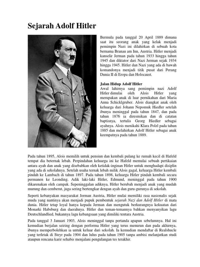 Sejarah Adolf Hitler | PDF