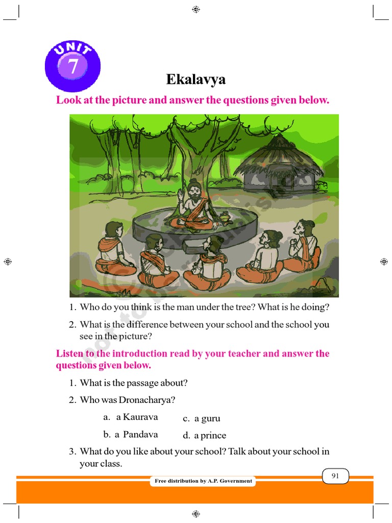 Ekalavya: Look at The Picture and Answer The Questions Given Below ...