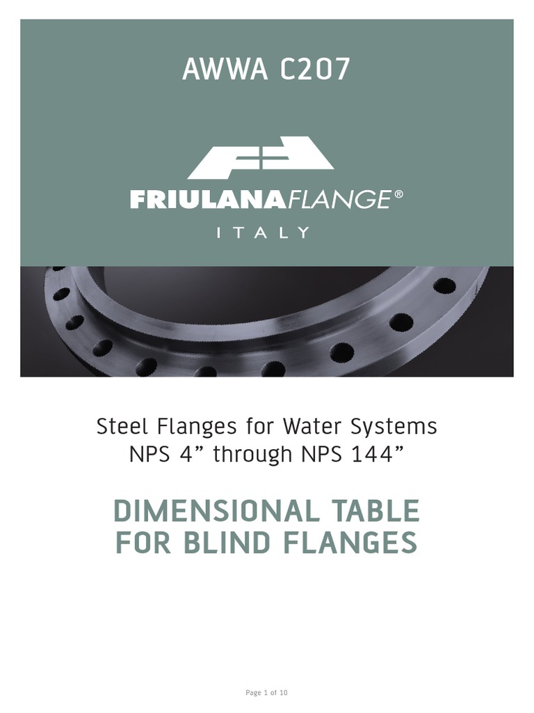 Dimensional Specifications for Steel Flanges According to AWWA C207 ...