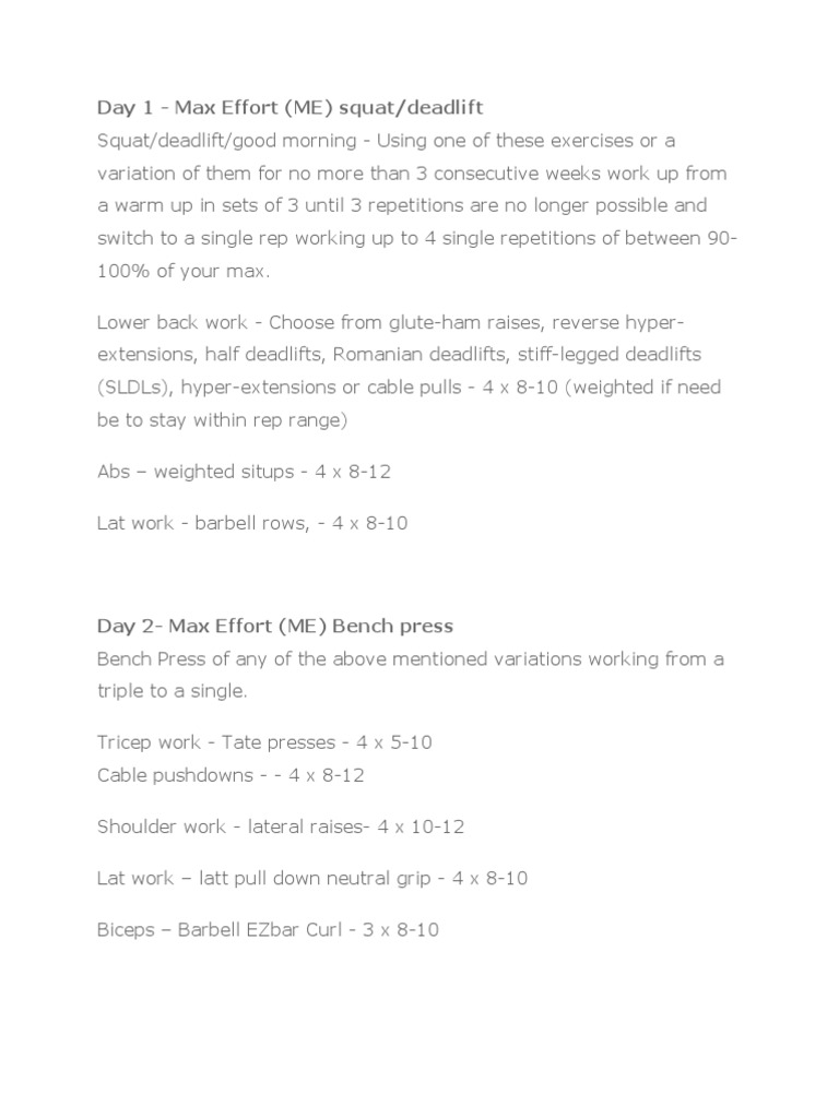 Westside Barbell Training | PDF