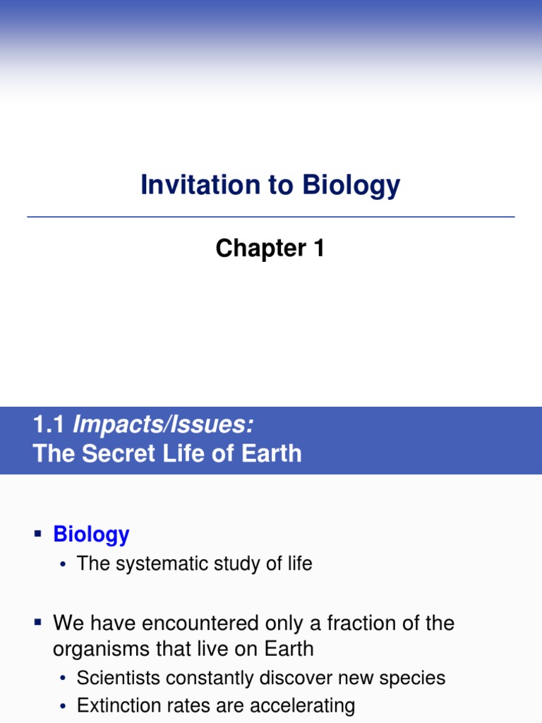 Chapter 1 - Invitation To Biology PDF | PDF | Experiment | Life