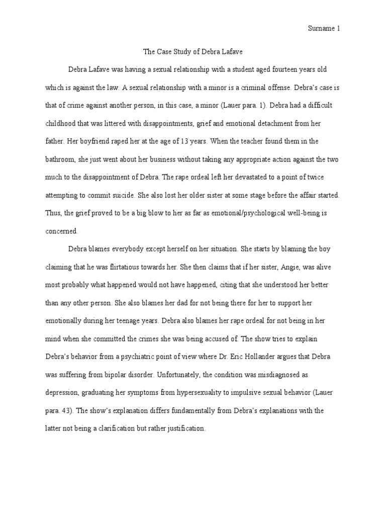 Debra's Case | Download Free PDF | Deterrence (Legal) | Crime & Violence