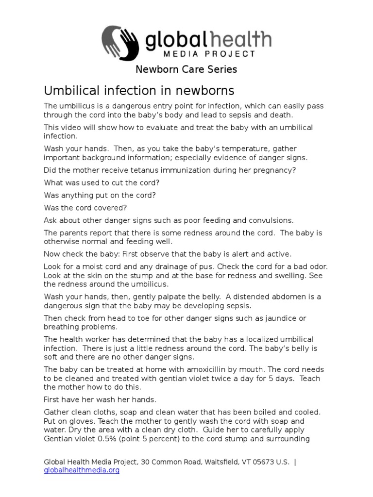 Managing Umbilical Infections in Newborns | PDF | Infants | Rtt