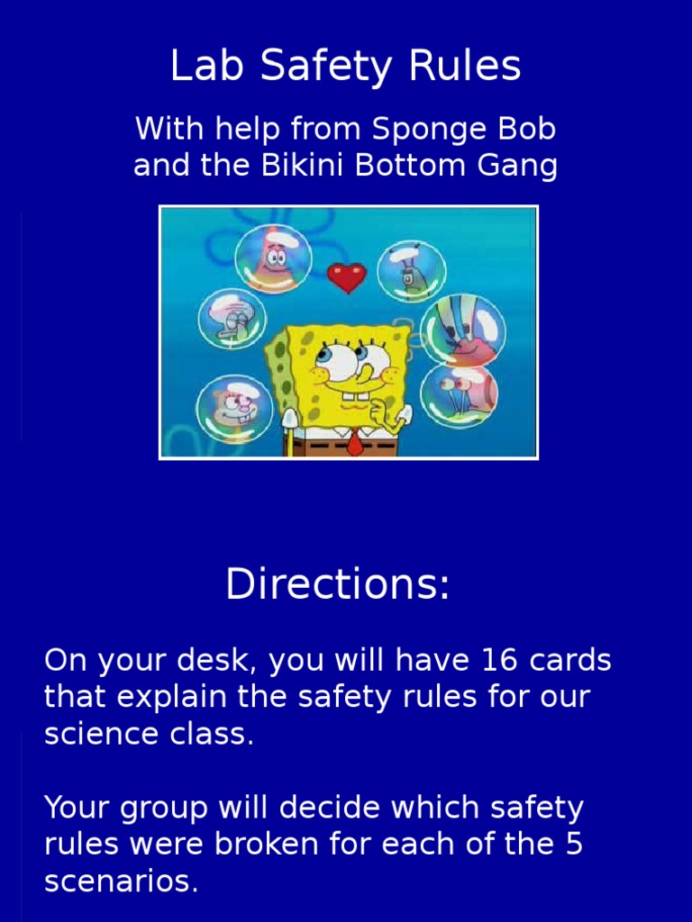 Lab Safety with SpongeBob | PDF | Chemistry | Nature