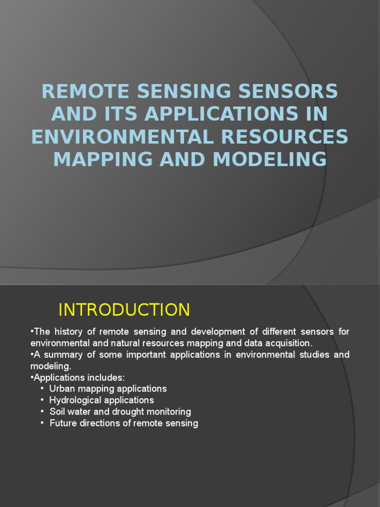 REMOTE SENSING SENSORS AND ITS APPLICATIONS in Environmental | PDF ...