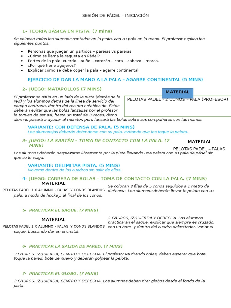 Sesión de Pádel | PDF | Deportes | Ocio