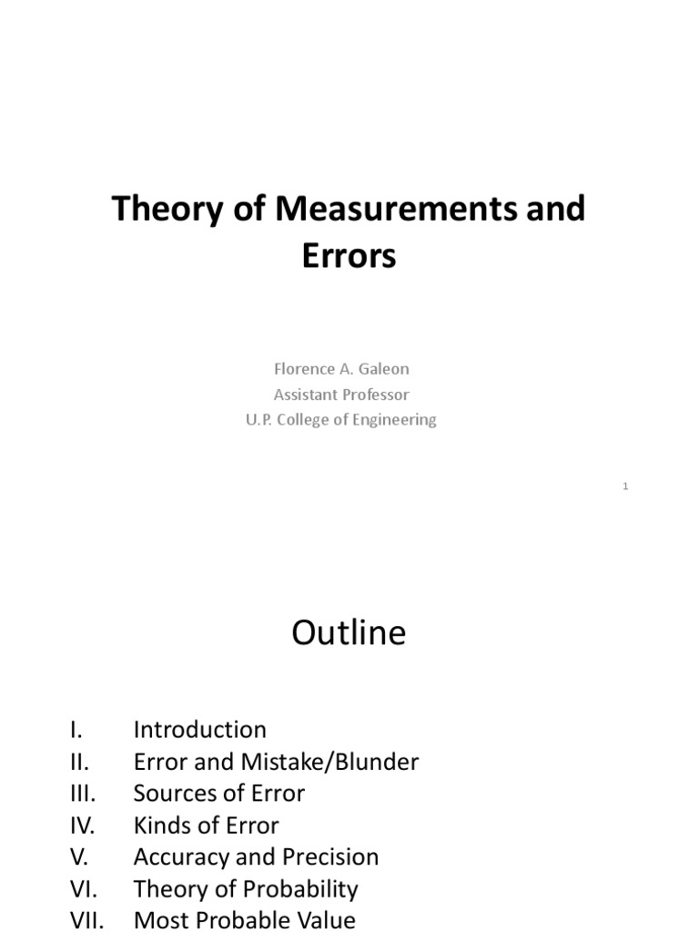 Theory of Measurements and Errors | PDF | Accuracy And Precision ...
