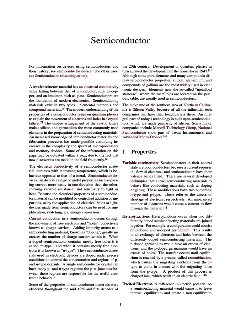 Semiconductor PDF | PDF | Semiconductors | Doping (Semiconductor)