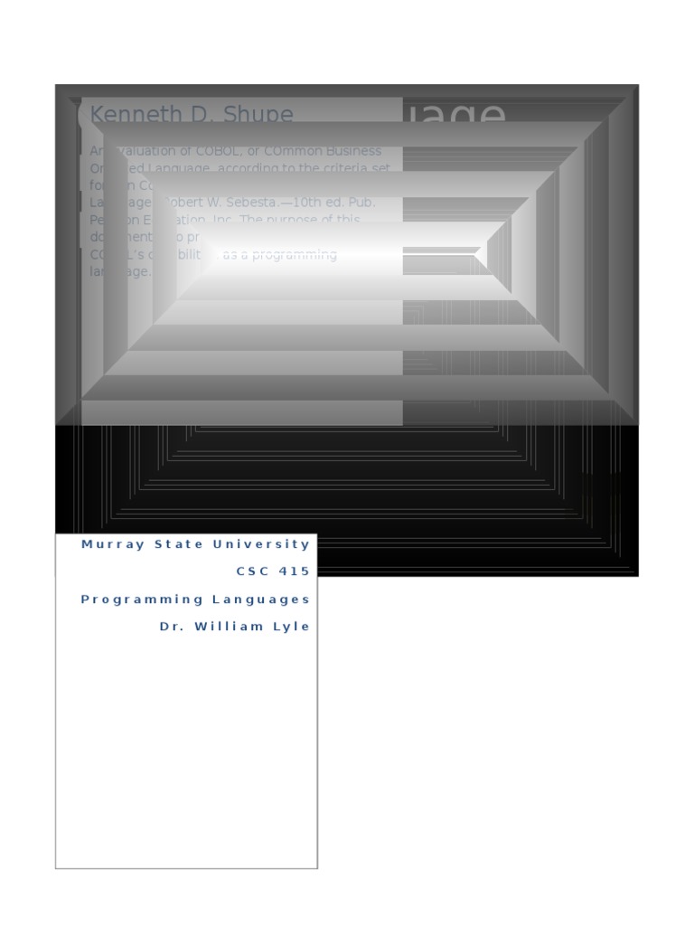 Cobol Language Design And Evaluation Pdf Subroutine Parameter Computer Programming 0497