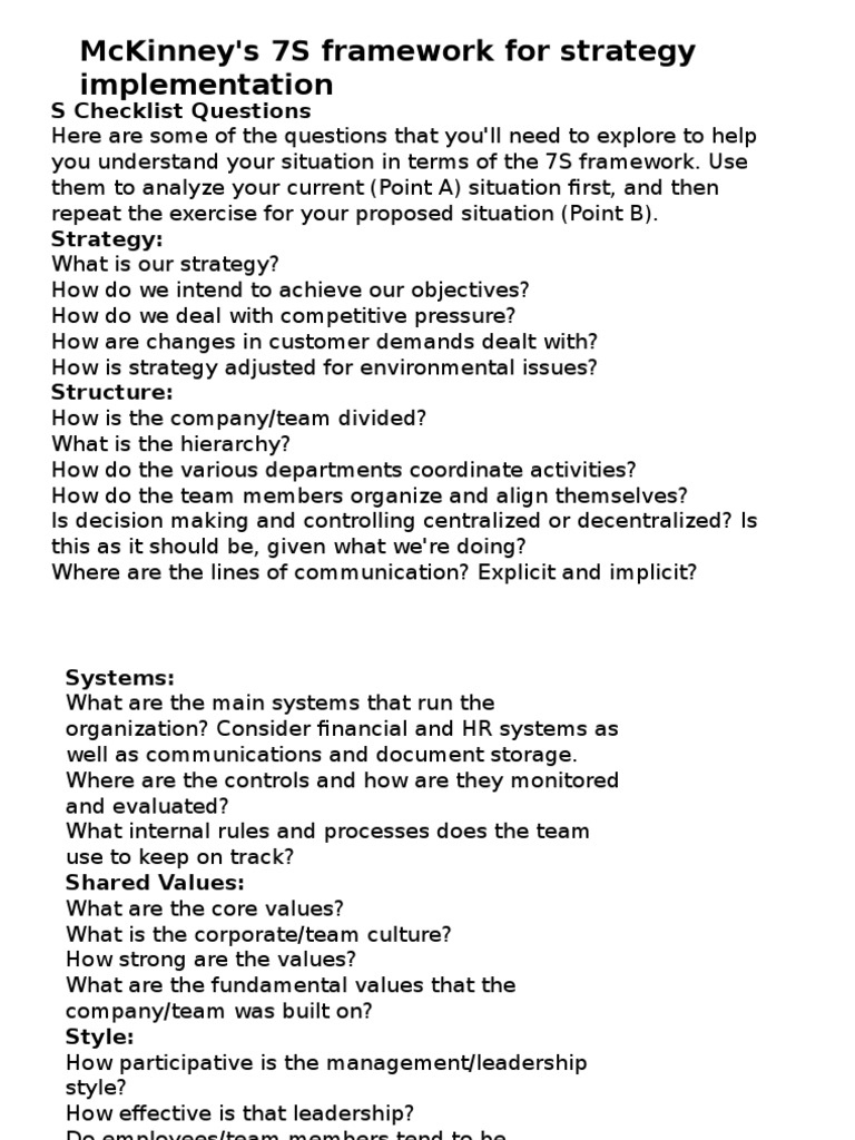 7S Framework... Strategic Management | PDF | Strategic Management ...