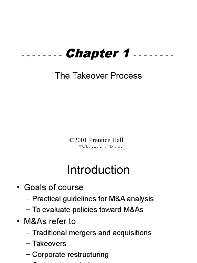 The Take Over Process | PDF | Mergers And Acquisitions | Corporations