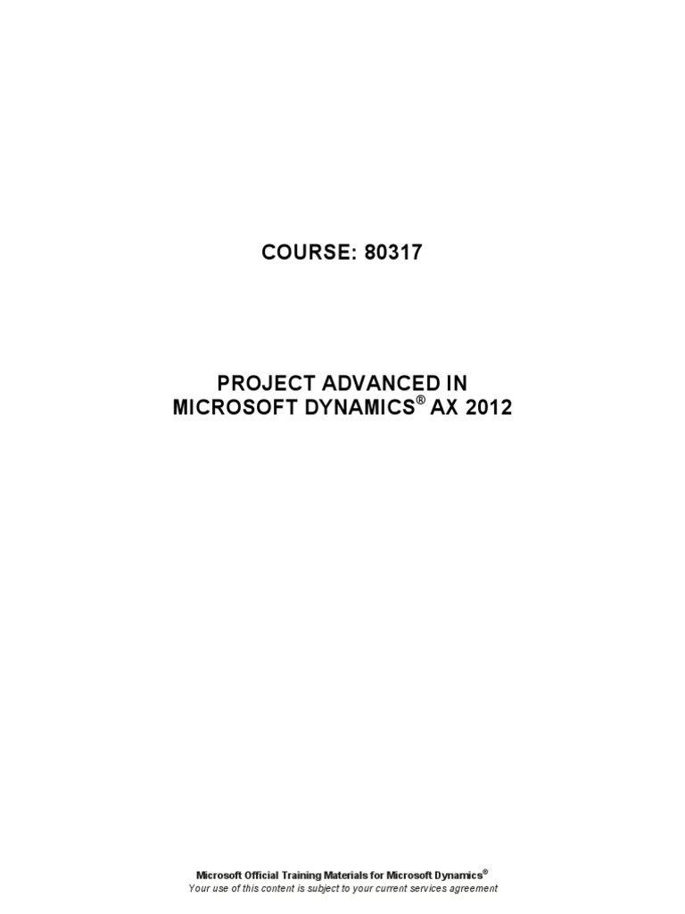 Project Advanced Ax2012 Pdf Pdf Educational Technology Forecasting