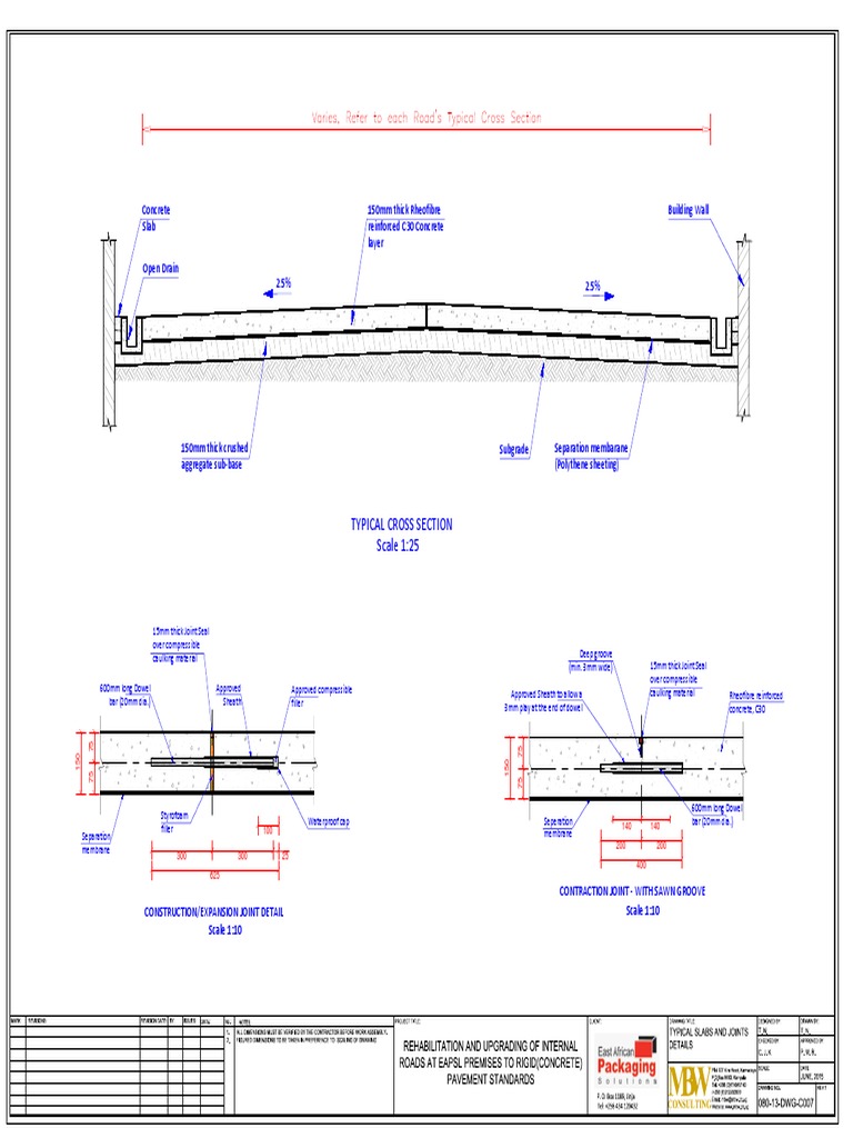 Typical Slab & Joints Details-Slab | PDF