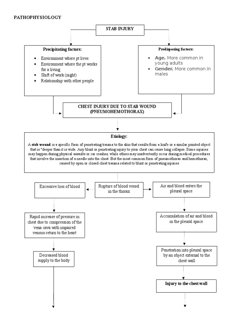 Pathophysiology of Chest Stab Wounds | PDF | Thorax | Health Sciences