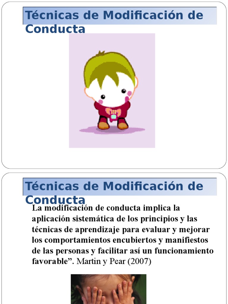Tecnicas de Modificacion Conductual | Modificación de comportamiento ...