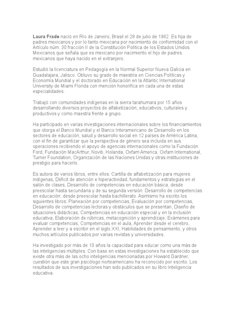 Laura Frade | PDF | Jardín de infancia | México