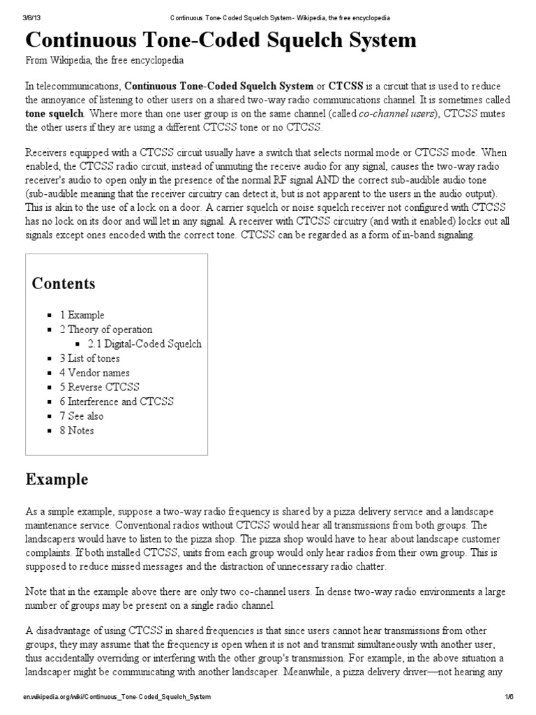 Continuous Tone-Coded Squelch System - Wikipedia, the free encyclopedia ...