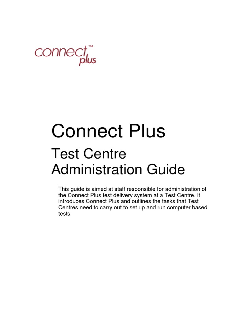 Connect Plus - Test Centre Administration Guide | PDF | Login | Test ...