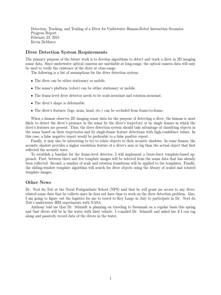Diver Detection System Requirements | PDF | Sonar | Diving
