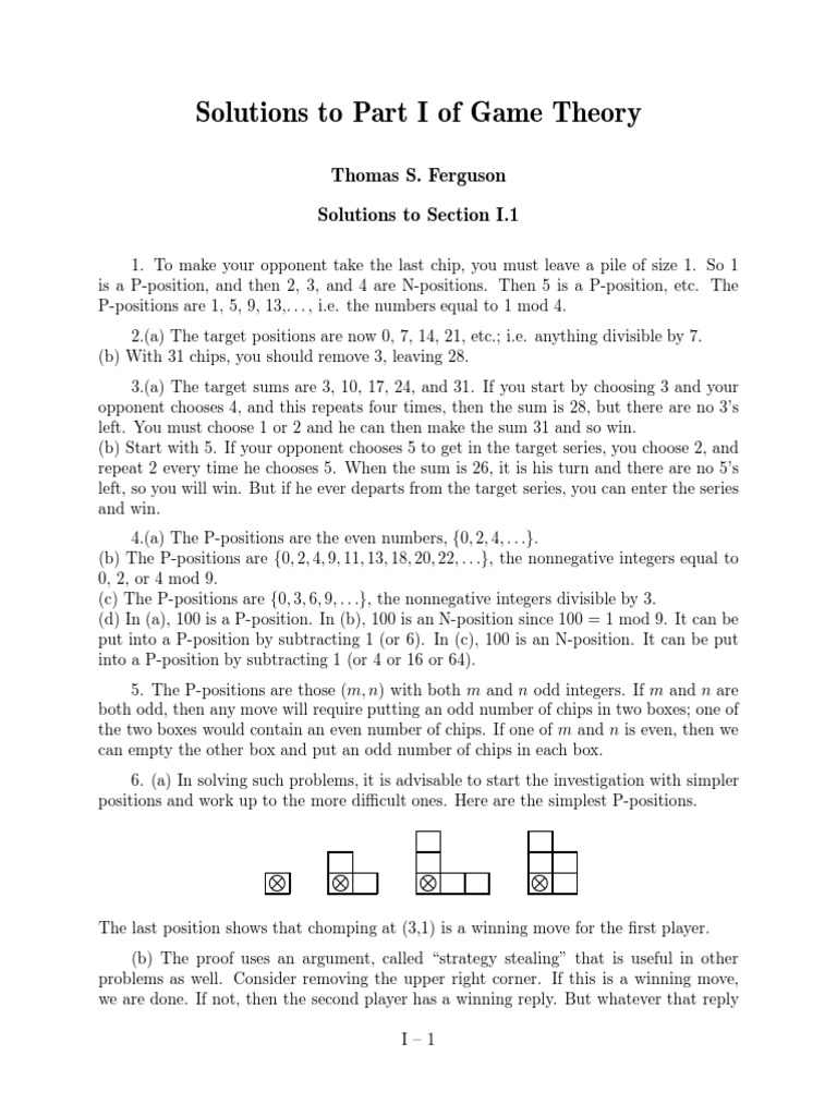 Game Theory Solutions | PDF | Vertex (Graph Theory) | Combinatorics