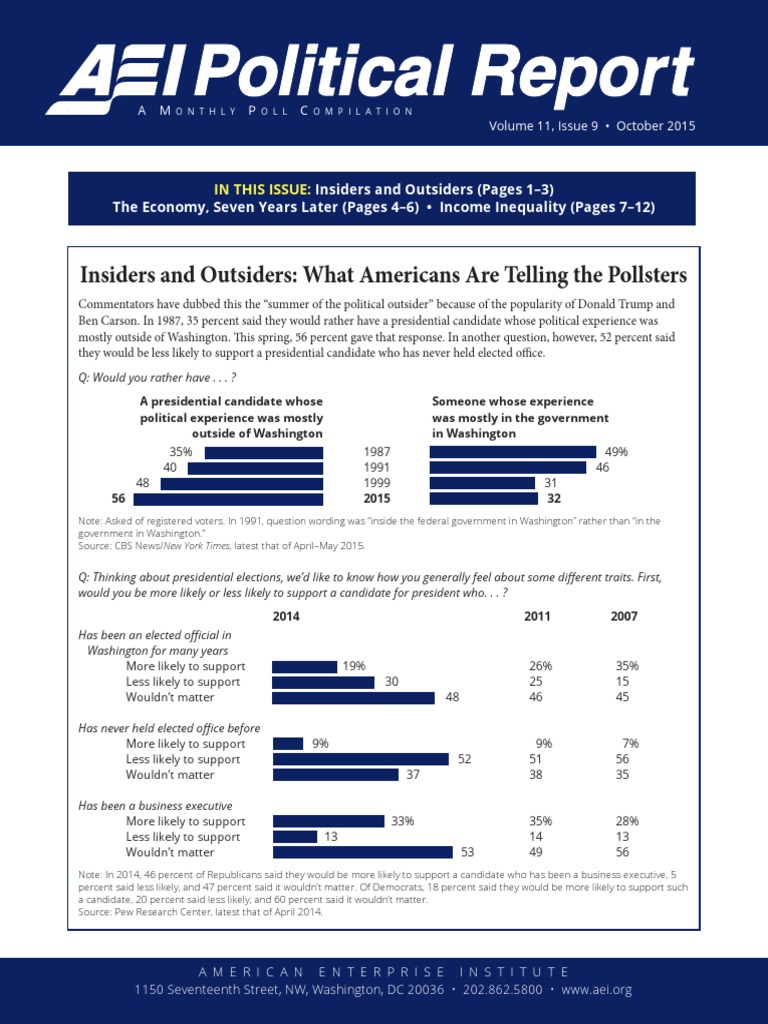 AEI Political Report - Insiders and Outsiders: What Americans Are ...