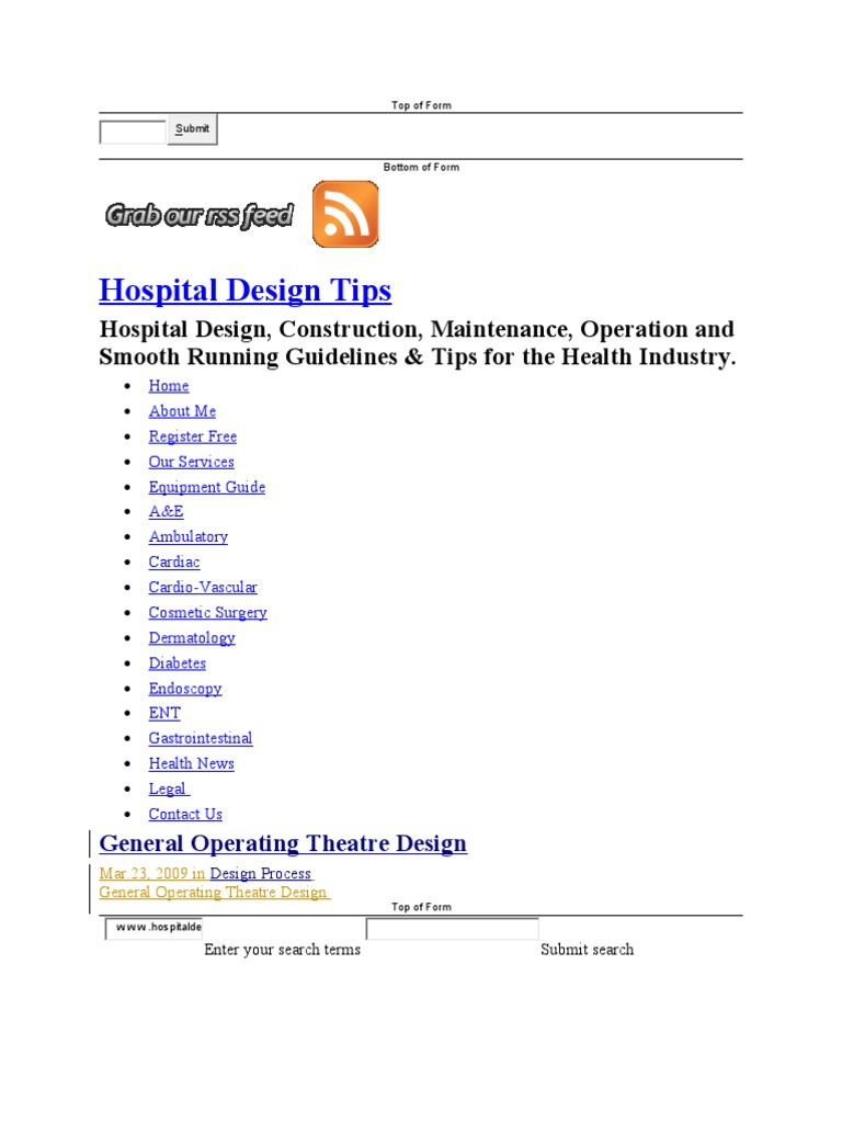 Hospital Design Tips | PDF | Operating Theater | Surgery