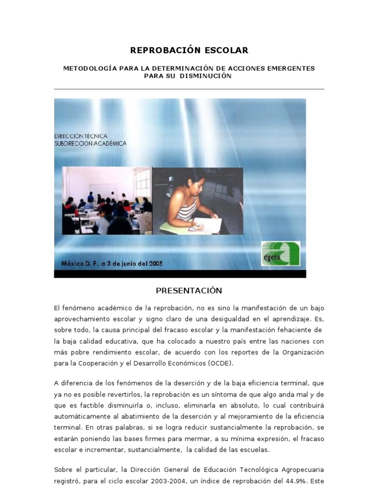 Reprobación Escolar | PDF | Evaluación | Planificación