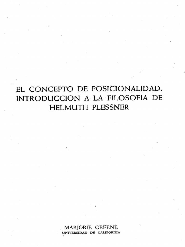 Introducción a la Posicionalidad de Plessner | PDF | René Descartes ...