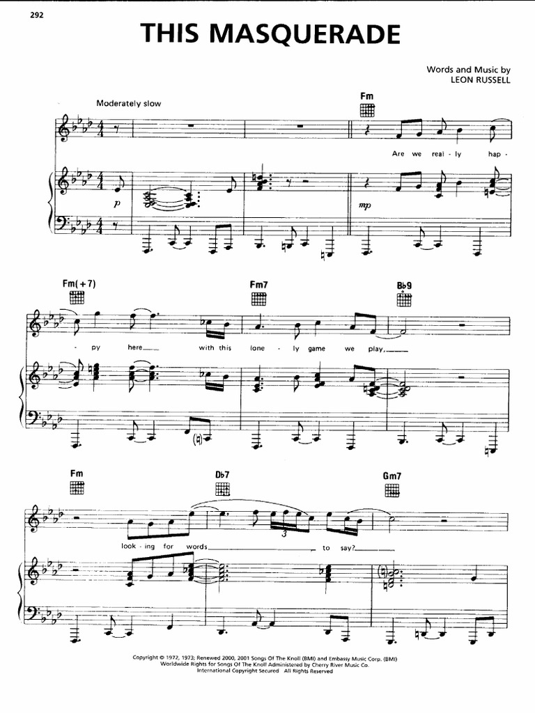 This Masquerade - George Benson - Leon Russell 6LGCP Piano V2 | PDF