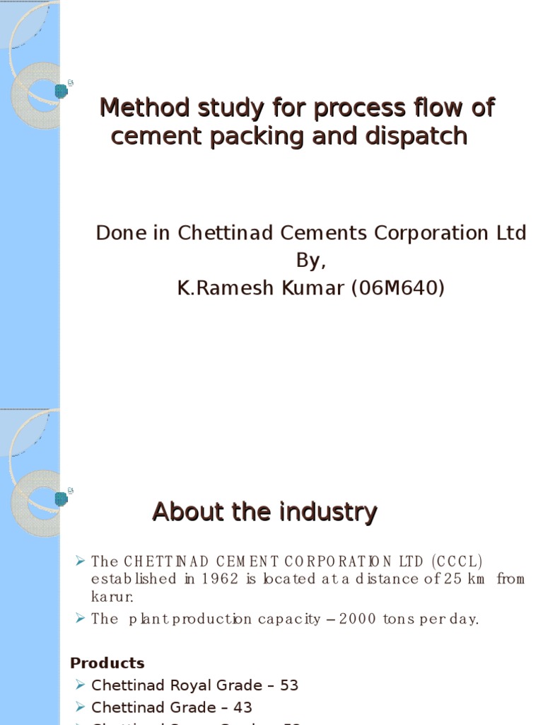 Method Study For Process Flow of Cement Packing | PDF | Strength Of ...