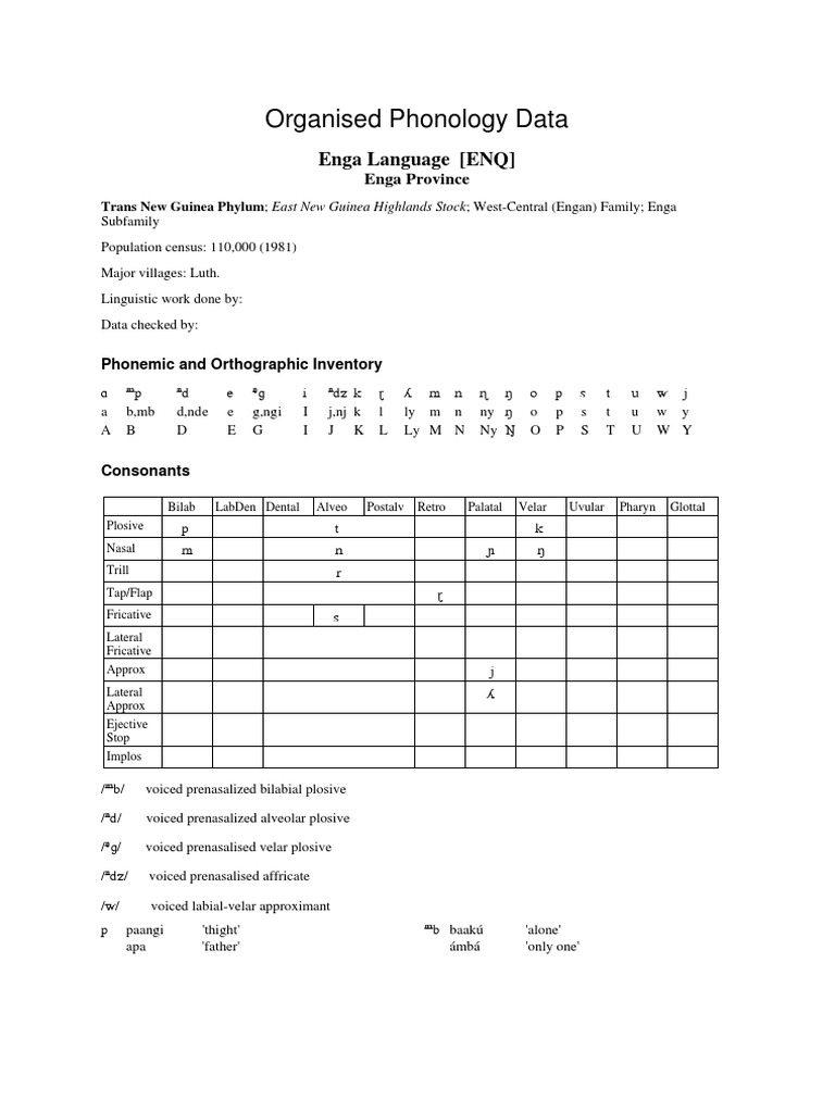 Enga Language | PDF | Linguistics | Semiotics
