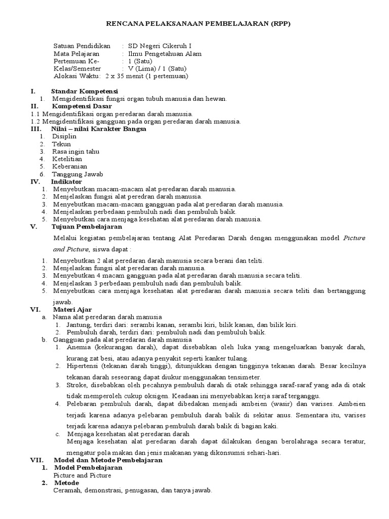Contoh RPP Ipa Kelas 5 SD | PDF | Kesehatan Holistik | Sains & Matematika