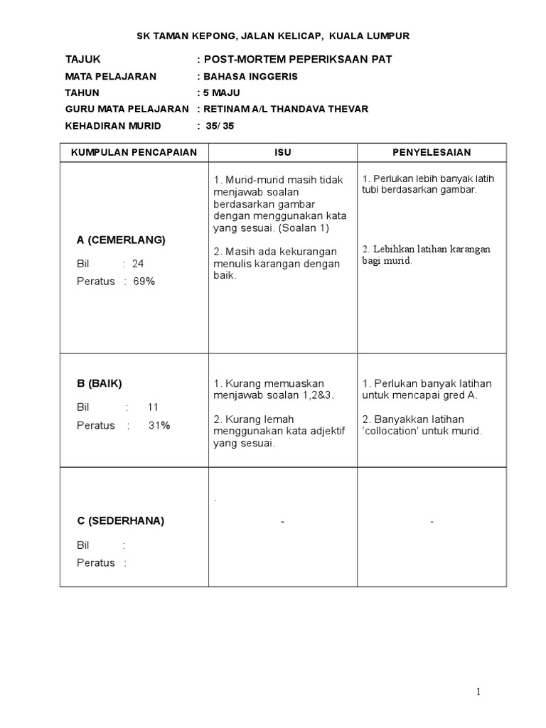 Contoh Post Mortem Exam | PDF