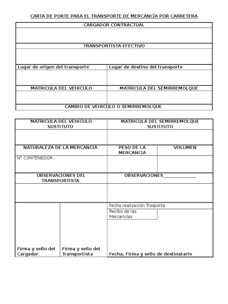 Carta de Porte | PDF