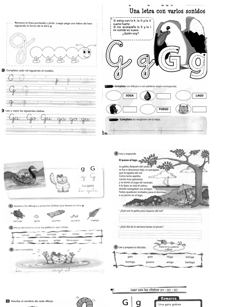 Guia Letra G / Primero Basico | PDF