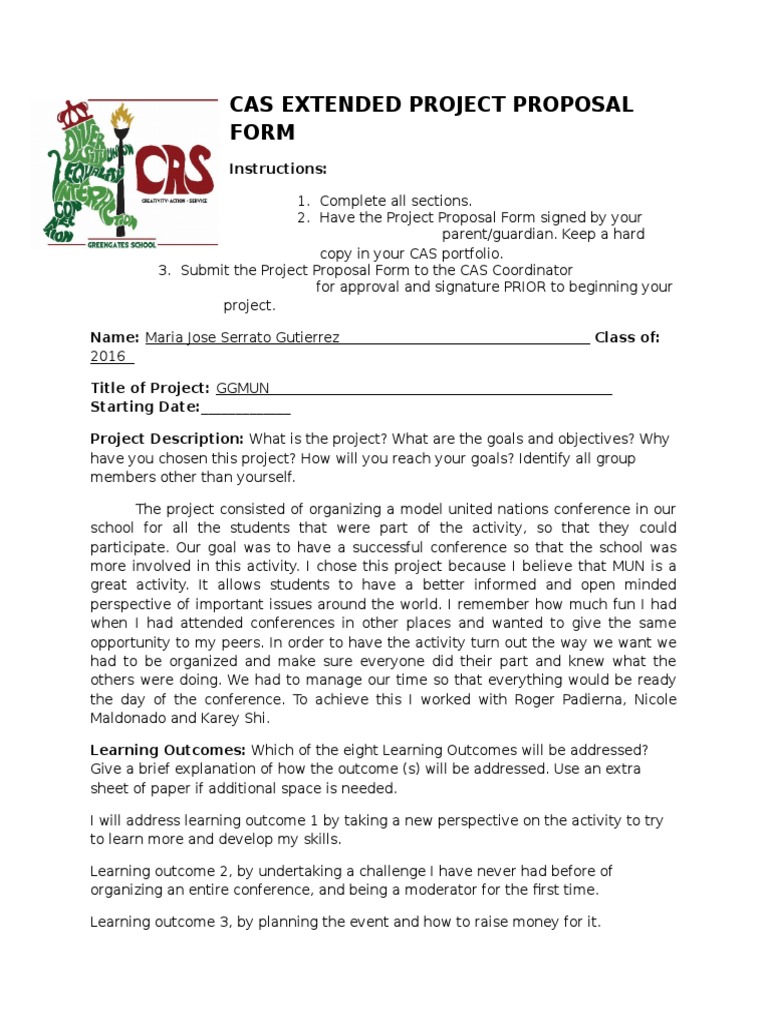 Cas Extended Project Proposal Form | PDF | Cognition | Educational ...