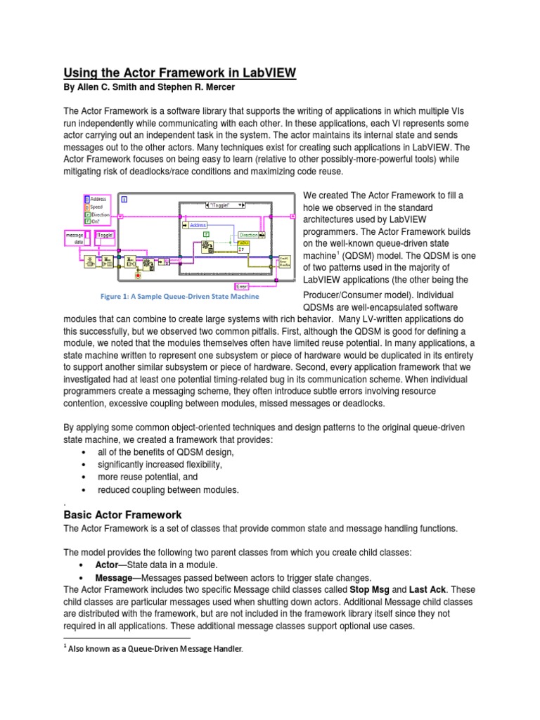 Using The Actor Framework 3.0 in LabVIEW | PDF