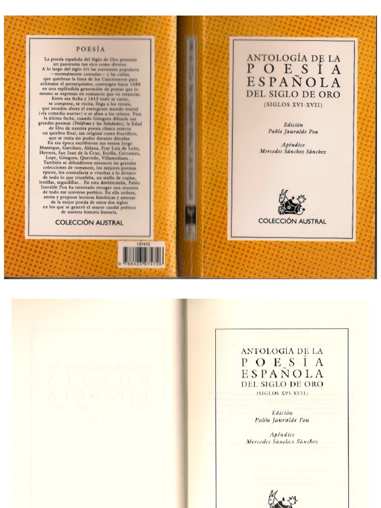 Antología de La Poesía Española Del Siglo de Oro | PDF