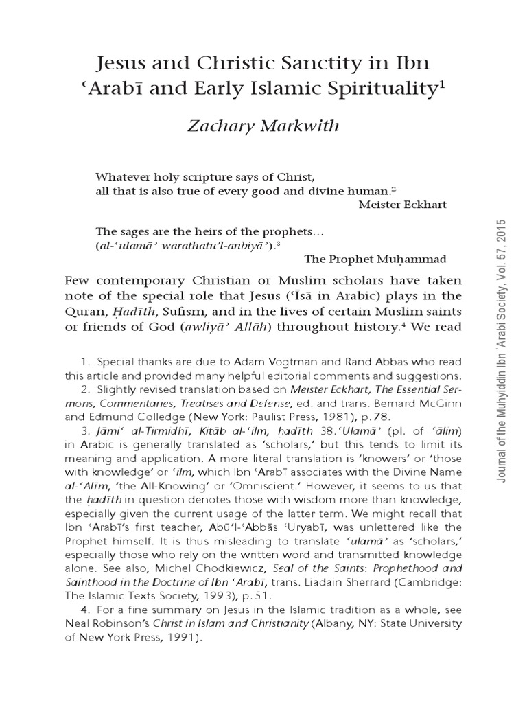 Jesus and Christic Sanctity | PDF | Sufism | Prophets And Messengers In ...
