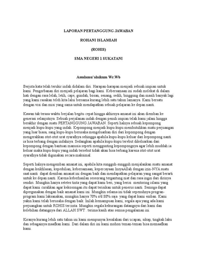 Contoh Proker Rohis | PDF