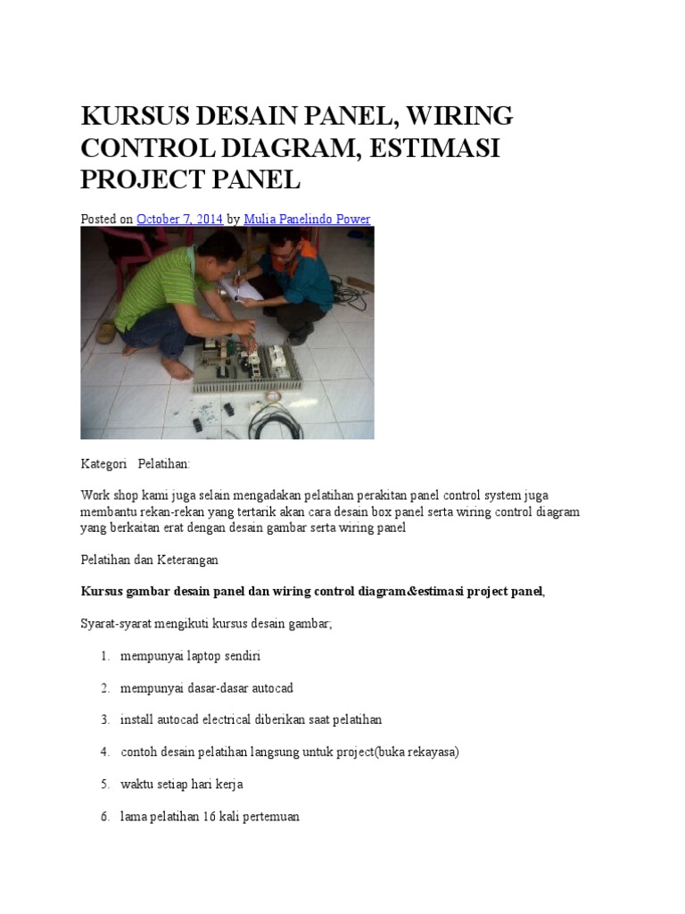 Kursus Desain Panel Dan Wiring Diagram | PDF