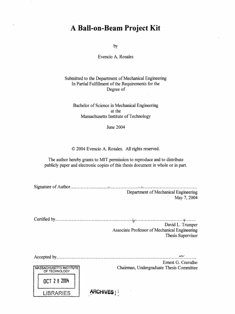 Ball and Beam Project Kit | PDF | Control Theory | Touchscreen