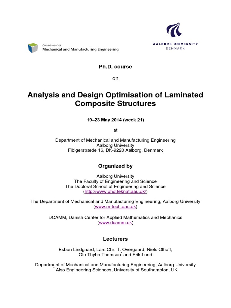 Analysis and Design Optimisation of Laminated Composite Structures | PDF | Composite Material ...
