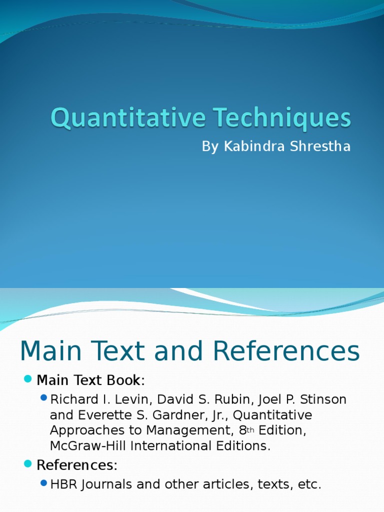 01 QT Introduction | PDF | Linear Programming | Decision Making