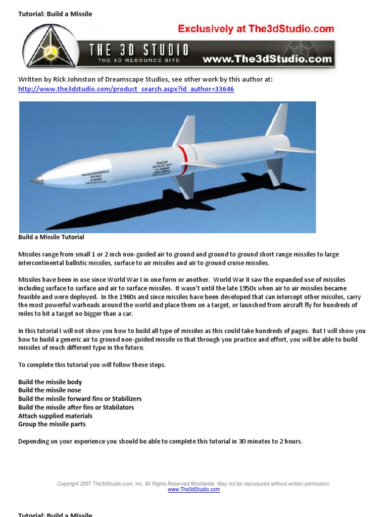 Tutorial - Building A Missile | PDF | Missile | Extrusion