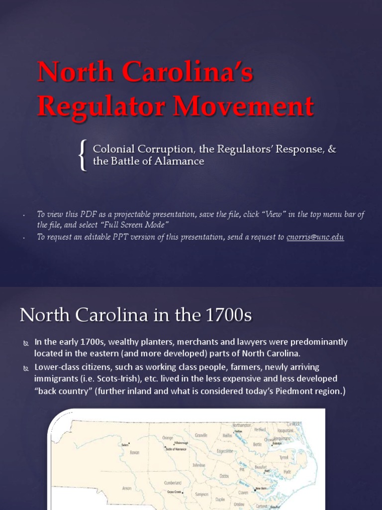 North Carolina Regulator Movement Overview | PDF | Government | Unrest