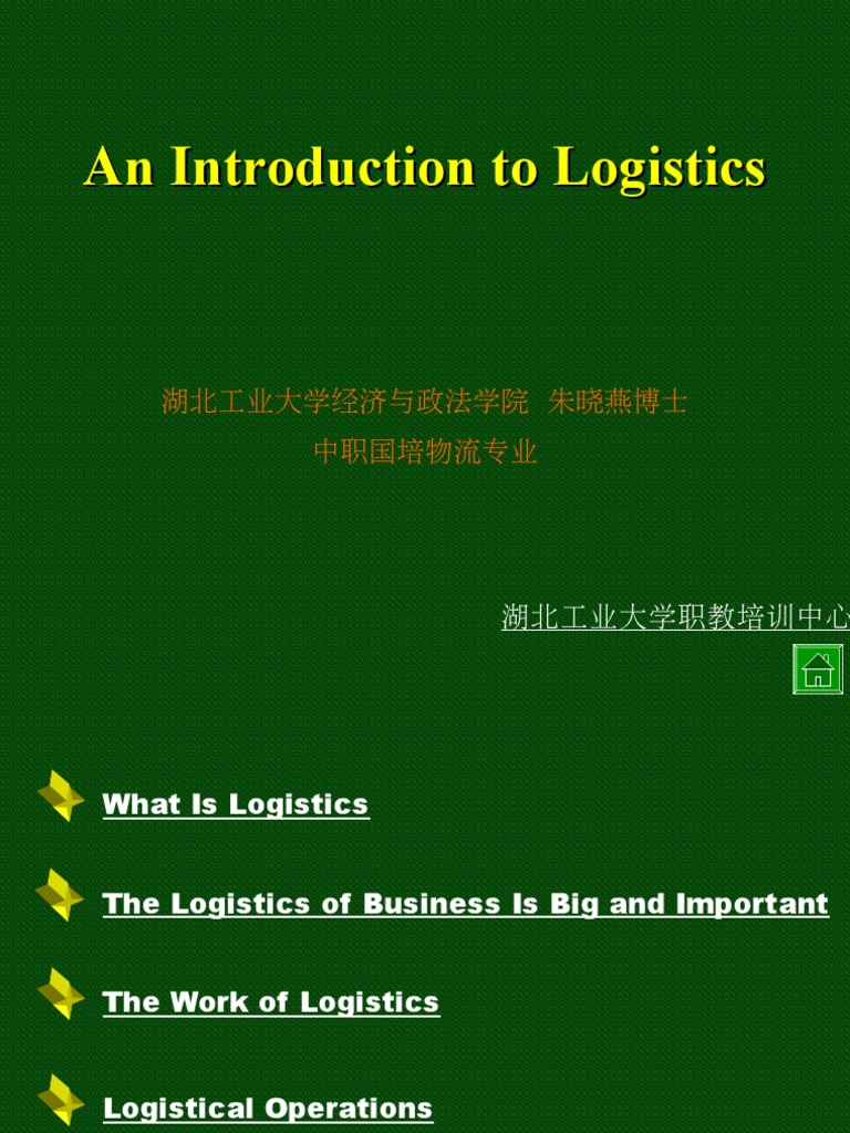 An Introduction To Logistics | PDF | Logistics | Supply Chain