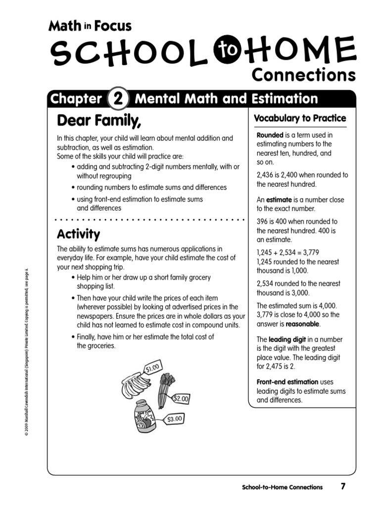 School-to-Home Math Connections | PDF | Subtraction | Teaching Mathematics