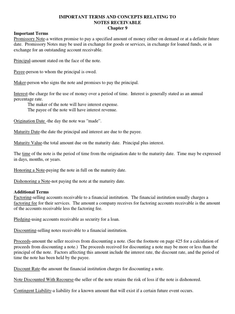 Accounting for Dishonored Notes Receivable | PDF | Discounting ...