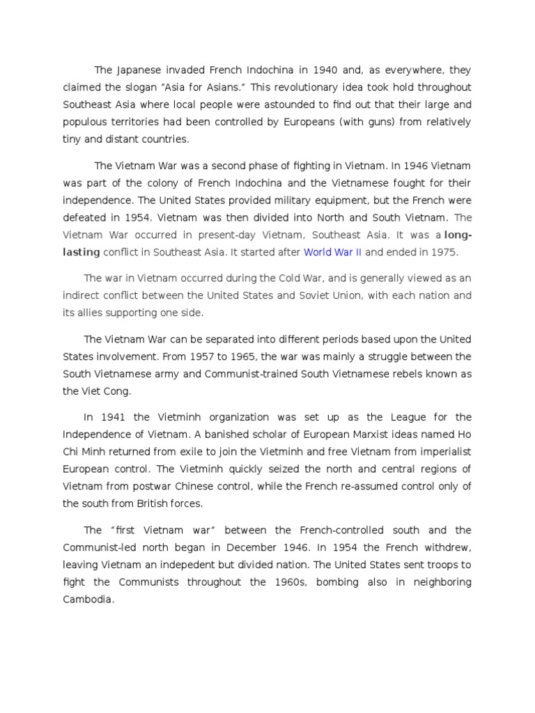 Vietnam War History | PDF | North Vietnam | South Vietnam